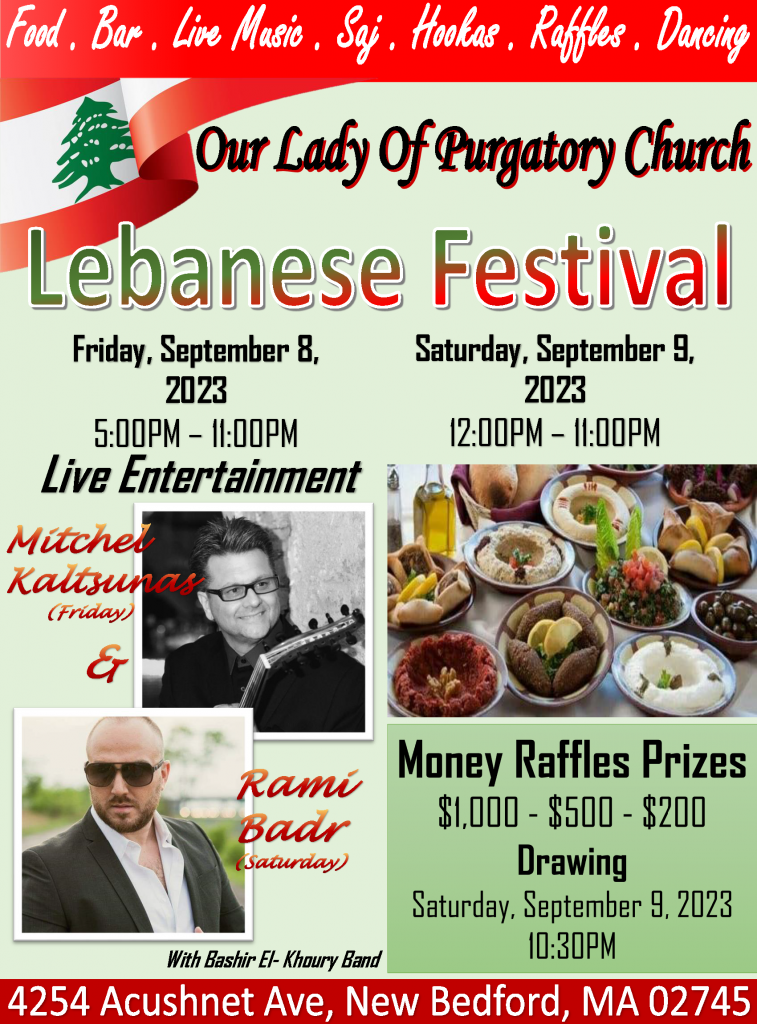 Parish Lebanese Festival – Friday 9/8/23 500-1100 PM & Saturday 9/9/23 ...